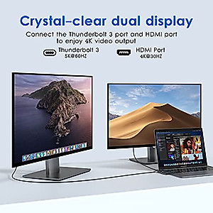 USB C Hub Adapter for MacBook Pro 2020 2019 2018 2017 2016 with 4K HDMI,100W PD 40Gbps Thunderbolt 3, SD/TF Card Reader, 3 USB 3.0, Multiport Dongle for MacBook Air 2020 2019 2018