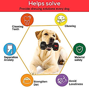 Hswaye Dog Chew Toys for Aggressive Chewers,Food Grade Non-Toxic Dental Pet Toy,Tough Durable Indestructible Dog Toys for Medium Large Dogs.Black.