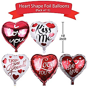 Happy Valentines Day Balloons Party Decorations Supplies - I Love You Kiss Me You are Loved Valentines Balloons Romantic Decorations