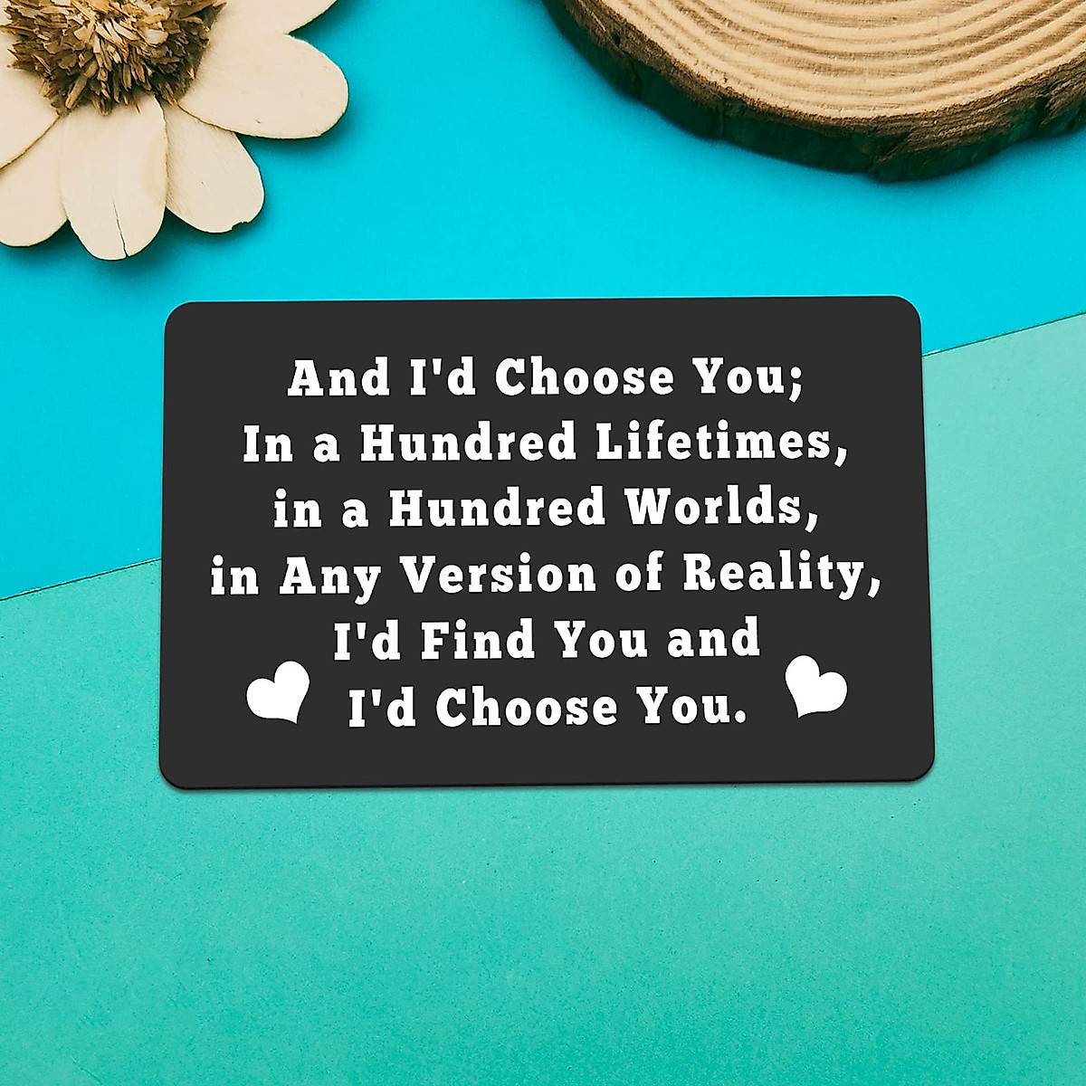 Metal Wallet Card Anniversary Card Gift for Boyfriend Husband Valentines Day Gifts for Him I'd Choose You Metal Cards Couple Gifts Wedding Day Gift Groom Gift from Bride Husband Gift from Wife Jewelry