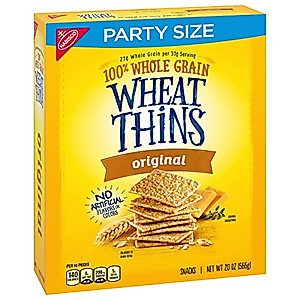 Wheat Thins Original Whole Grain Wheat Crackers, Party Size, 20 oz Box