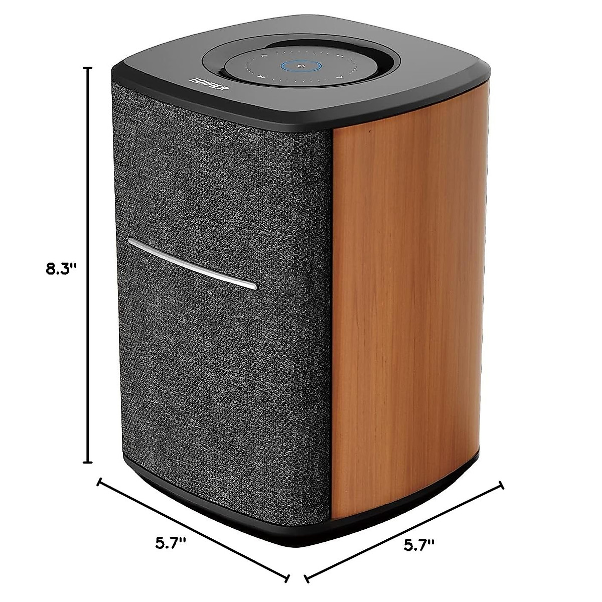 Edifier Mic-Free Smart Speaker, Works with Alexa, Supports AirPlay 2, Spotify Connect, Tidal Connect, 40W RMS Wi-Fi and Bluetooth Sound System, No Microphone, MS50A