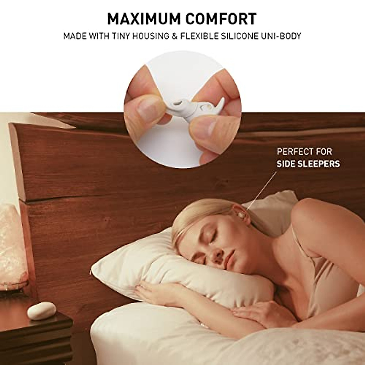 ADVANCED SOUND GROUP ADV. Sleeper TWS Silicone ANC True Wireless Earbuds for Sleeping, Low Profile Unibody Designed for Side Sleepers