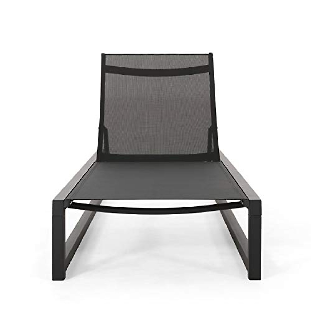 Christopher Knight Home Vivian Outdoor Aluminum Chaise Lounge with Mesh Seating, Black