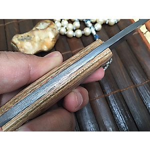 Now Handcrafted Small Hunting Knife - Damascus Steel - Neck Knife