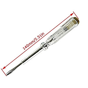 MEETOOT 2pcs 100-500V Flathead Screwdriver Electric Pen Circuit Tester Pen 3MM