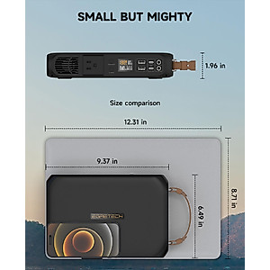 Egretech Portable Power Station 300W, Plume 300W 260Wh Solar Generator with 100W PD, Up to 6 Devices & 500W Power Output, Outdoor Power Station with LED Light for Camping/Home Use/Emergency