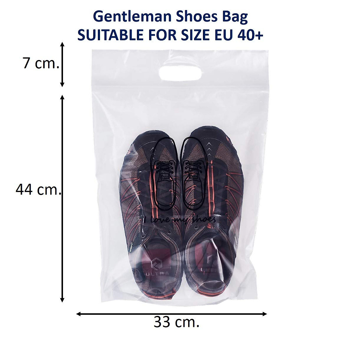 12 pieces of Zipper Heavy duty Clear Plastic Poly Bags Resealable Storage Shoes, Boot, Clothing, Linens, Books, Toys and others, a pleated expandable bottom. (Gentleman Shoes Bags)