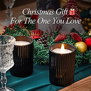 Lavender Candle for Home Scented: Vanilla Soy Candle Gift Set for Men Women 100% Natural Cotton Wicks 6.3 Oz 36 Hours Long Burning,Black Large Jars Eucalyptus Aromatherapy Candle Home Birthday Decor