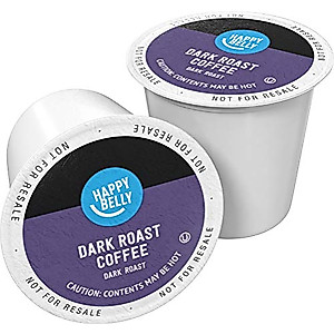 Amazon Brand - Happy Belly Dark Roast Coffee Pods, Compatible with Keurig 2.0 K-Cup Brewers