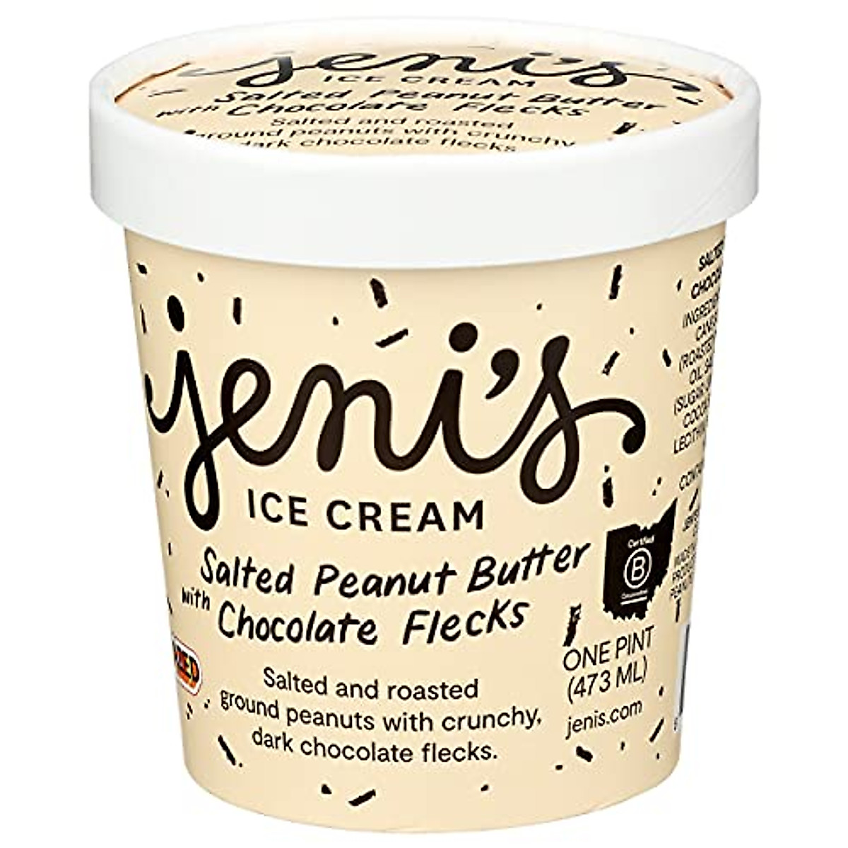 JENIS SPLENDID ICE CREAMS Salted Peanut Butter with Chocolate Flecks, 1 PT