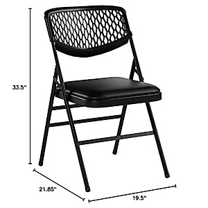 Cosco Products 60861BLK4E Commercial Fabric Folding Chair, Black
