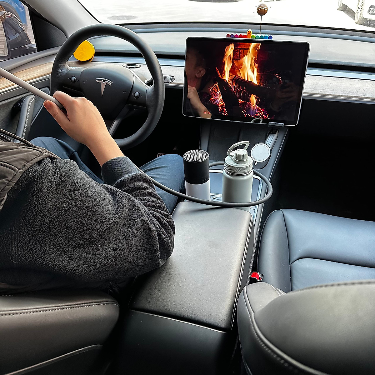 RED CORAL Hookah On-The-Go with a Portable Car Hookah Set for Travel and Outdoor Mini and Small Shisha Easy Assembly and Storage Options with Hookah Accessories Tongs and Tips (RED)