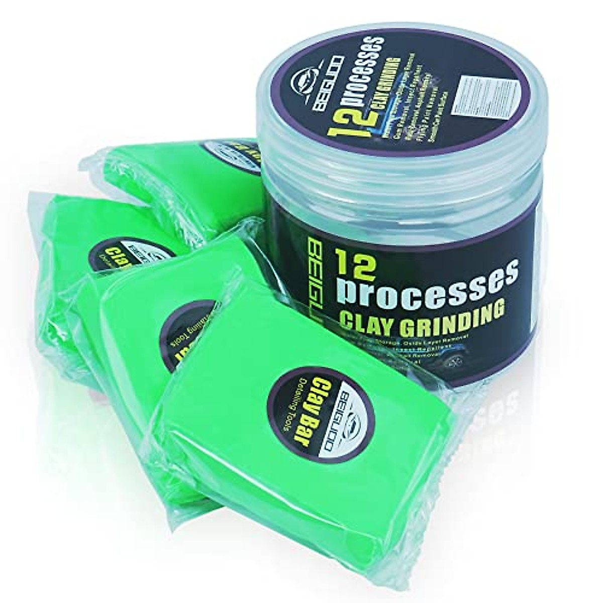 Beiguoo Car Clay Bars Detailing kit 4 Pack 400g, Auto Detailing Magic Clay Bar Cleaner for Car Vehicle Cleaning