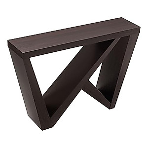 HOMES: Inside + Out Naomi Modern Decorative Accent Console with W-Shaped Legs, Narrow Desk, Wood Entryway Console Table for Living Room, Hallway, Entrance, Small Spaces, Cappuccino