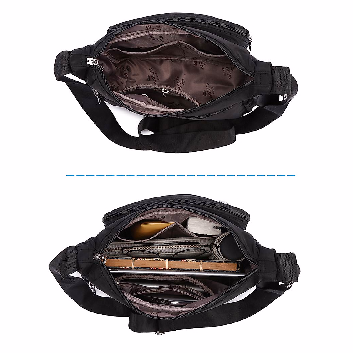 Collsants Small Nylon Crossbody Bag for Women Everyday Purse Travel Shoulder Bag Multi Pocket