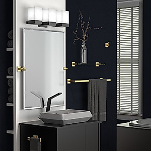 Gatco 4062 Elevate, Towel Ring, Brushed Brass/Wall Mounted 6.13" Wide Towel Ring for Bathroom