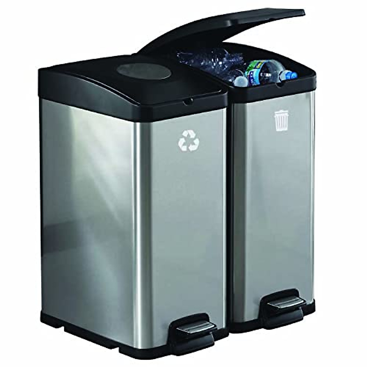 Recycle and Trash Sticker Logo Style Symbol to Organize Trash cans or Garbage containers and Bins - Contour Cut Decal Sticker (XSmall, White Glossy)