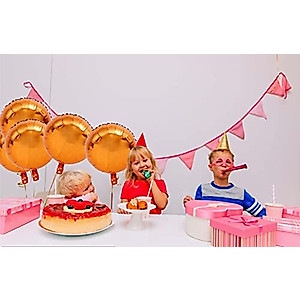 10 Pcs Round-Shaped Balloons 18 Inch Orange Foil Balloon Mylar Balloon Happy Birthday Balloons