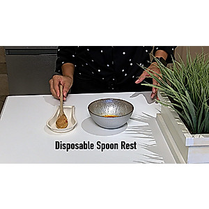 Disposable Spoon Rests 12 Pack, Spoon Holder, Party, Catering Supplies, Birthday, Thanksgiving, Christmas, Tailgating, Kitchen Utensils, Countertop, Stove Top- Spoon Fellas® Cornstarch- Patent Pending