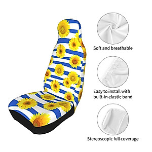 Docsckus 2 PCS Car Seat Covers Vehicle Cushion Protector, Auto Interior Accessories Universal Fit Most Car, Truck, SUV, or Van Sunflower