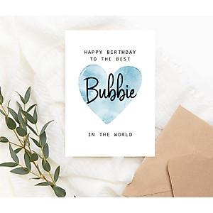 MoltDesigns Happy Birthday To The Best Bubbie In The World Card - Bubbie Birthday Card - Bubbie Card - Father's Day Gift - Happy Birthday Card