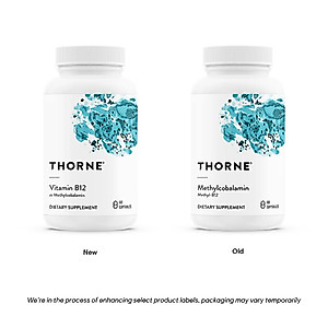 THORNE Vitamin B12 - as Methylcobalamin - Supports Heart and Nerve Health, Blood Cell Function, Healthy Sleep, and Methylation - Gluten-Free, Soy-Free, Dairy-Free - 60 Capsules