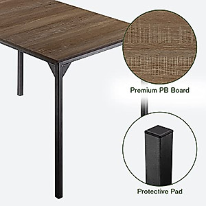 IMUsee 45" Dining Table Set for 4, 3-Pieces Kitchen & Dining Room Sets with Benches, Metal Frame and Wood Board, Sturdy Structure, Easy Assembly, Small Space Dinette, Brown & Grey