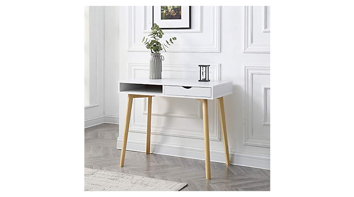 Christies Home Living Austin Desk White - Stylish, Durable & Space-Saving