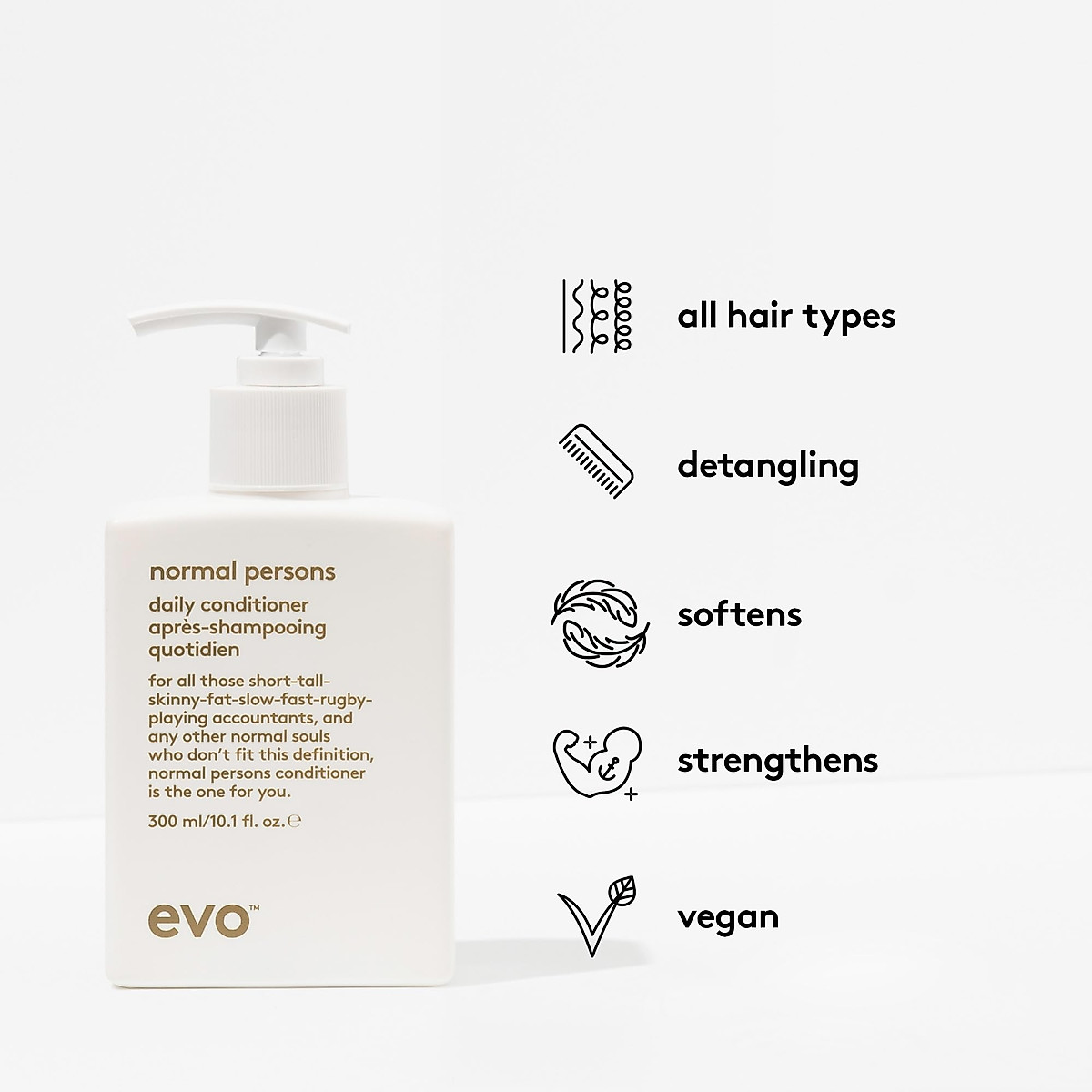 evo Normal Persons Daily Care Conditioner - Refreshes & Balances Scalp, Reduces Frizz, Reinvigorates Scalp and Hair