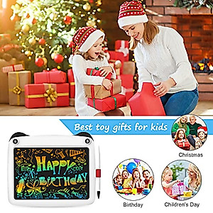 Kids Toys LCD Writing Tablet，9 Inch Colorful Screen Doodle Board，Erasable and Portable Drawing Pad for Birthday Christmas （White）