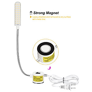 Amazing power Sewing Machine Light LED Flexible Gooseneck Work Lamp with Magnetic Mount Base for Workbench Lathe Drill Press
