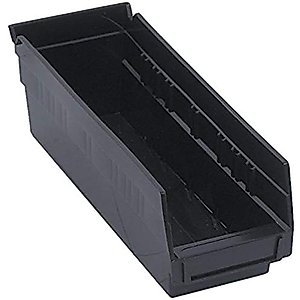 Quantum Storage Systems QSB101BK 36-Pack 4" Hanging Plastic Shelf Bin Storage Containers, 11-5/8" x 4-1/8" x 4" , Black