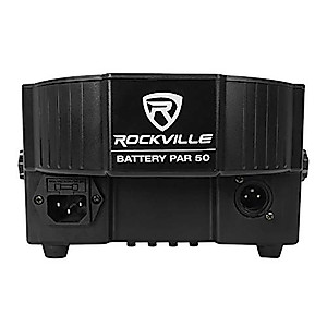 (2) Rockville BATTERY PAR 50 Rechargeable LED DMX DJ Club Wash Up-Lights+Remote
