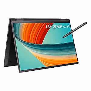 LG gram 14” 2in1 Lightweight Laptop, Intel 13th Gen Core i5 Evo Platform, Windows 11 Home, 16GB RAM, 512GB SSD, Black