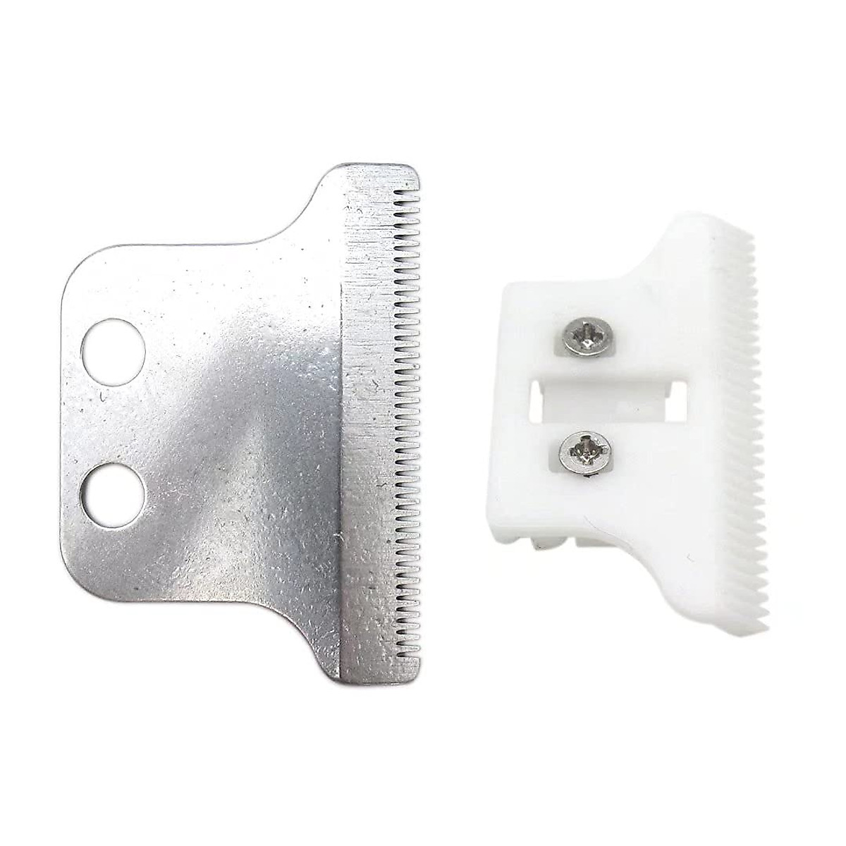 Adjustable 2 Hole Double Wide Trimmer Replacement Blade for Wahl Detailer #8290 5 Star Razor Edger #8051 G-Whiz #8986 Sterling Definitions #8085(Ceramic + Sliver Blade)