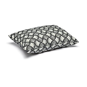 Amazon Basics Deep Seat Outdoor Patio Seat and Back Cushion Set 25 x 25 x 5 inches and 28 x 22 x 5 Inches, Black Fan Leaf