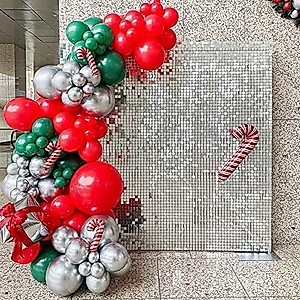 Shimmer Wall Panels,12 Silver Sequin Panels,Shimmer Backdrop Sequin Wall for Event Decor Wedding Anniversary Birthday Party Decorations (Silver)