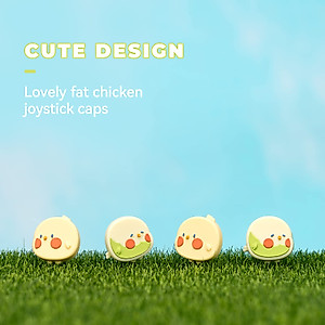 GeekShare Fat Chicken Thumb Grip Caps, Soft Silicone Joystick Cover Compatible with Nintendo Switch/OLED/Switch Lite,4PCS