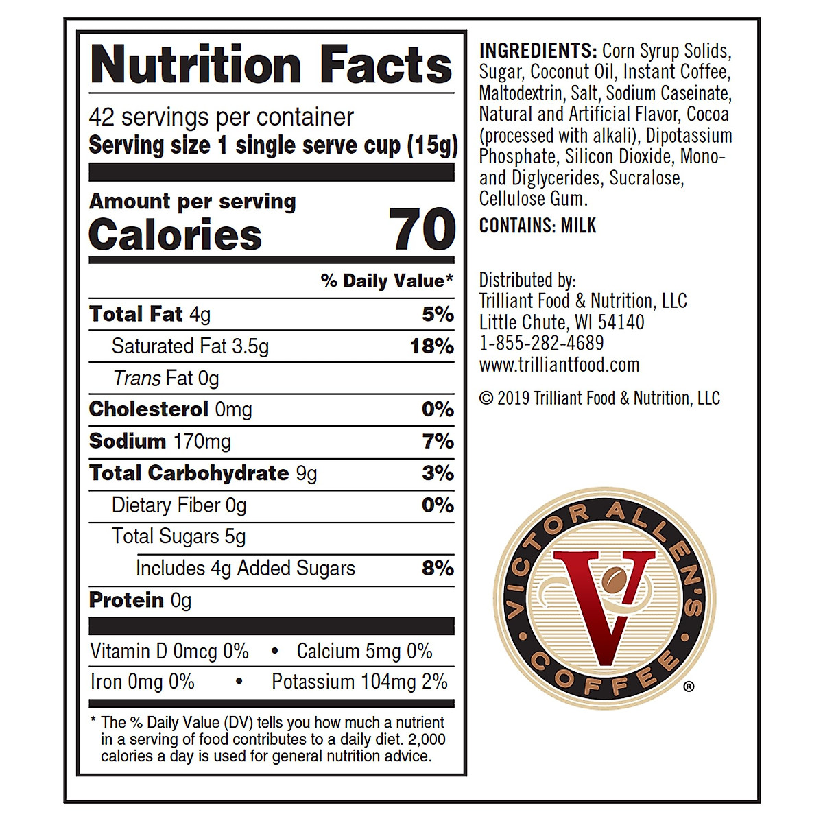 Victor Allen's Coffee French Vanilla Flavored Cappuccino Mix, 12 Count, Single Serve Coffee Pods for Keurig K-Cup Brewers