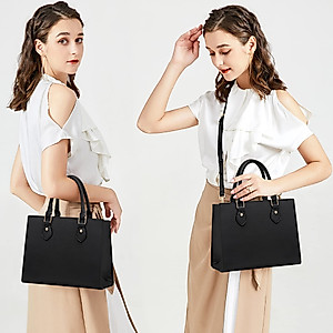 CHICAROUSAL Crossbody Purses and Handbags for Women PU Leather Tote Top Handle Satchel Shoulder Bags (1 LiZ Black)