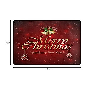ALAZA Red Starry Merry Christmas Area Rug Rugs Mat for Living Room Bedroom 6'x4'