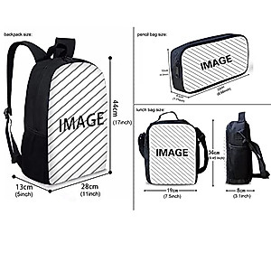 GIFTPUZZ Ocean Shark Backpack Set Durable to Carry Book Bag School, Lightweight Travel Daypack for Teen, Bookbags with Insulated Lunch Bag and Pencil Case, 3 Pieces Blue