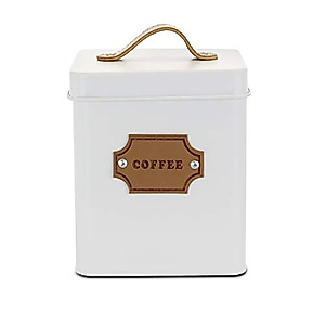 Megachef Storage and Organization Food and Coffee Canister Set Collection, 5 Piece, Matte White
