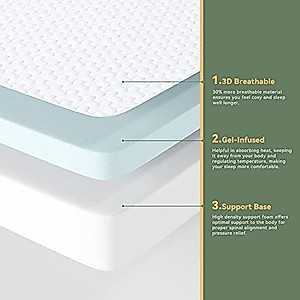 TeQsli 6 Inch Full Mattress, Gel-Infused Memory Foam Mattress in a Box for Kids and Adults, Full Bed Mattress with Breathable Cover for Bunk Bed, Trundle Bed, Medium Firm Feel, CertiPUR-US Certified