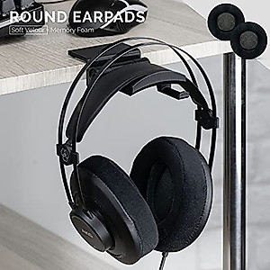 BRAINWAVZ Round Velour Memory Foam Earpads - Suitable Many Large Headphones - SteelSeries, HD668B, ATH, AKG K553, HifiMan, ATH, Philips, Fostex, Sony Ear Pad & More