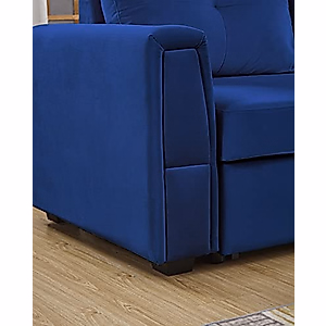 Legend Vansen 91'' L-Shaped Convertible Sectional Sleeper Sofa with Pull-Out Bed and Storage,with Reversible Chaise,Convertible Sofa for Living Room and Apartment