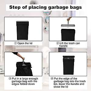 NiamVelo 50 Liter/13.2 Gallon Trash Can, Automatic Garbage Can Touch Free High-Capacity,Plastic Smudge Resistant Trash Can Kitchen Trash Can with Lid (Black)