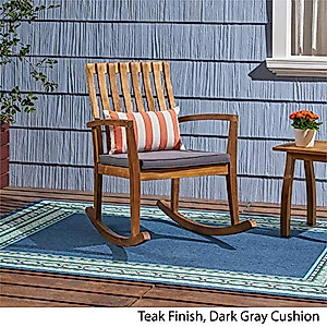 Afuera Living Modern/Contemporary Outdoor Acacia Wood Rocking Chair in Teak