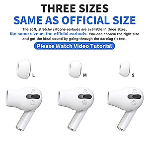 [Anti Allergic Cover] Replacement Silicone Ear Tips for airpods pro 2nd Generation, Reduce Ear Pain,fit in Charging case,Noise canceling,Anti Scratches,Installation Guide (S/M/L)